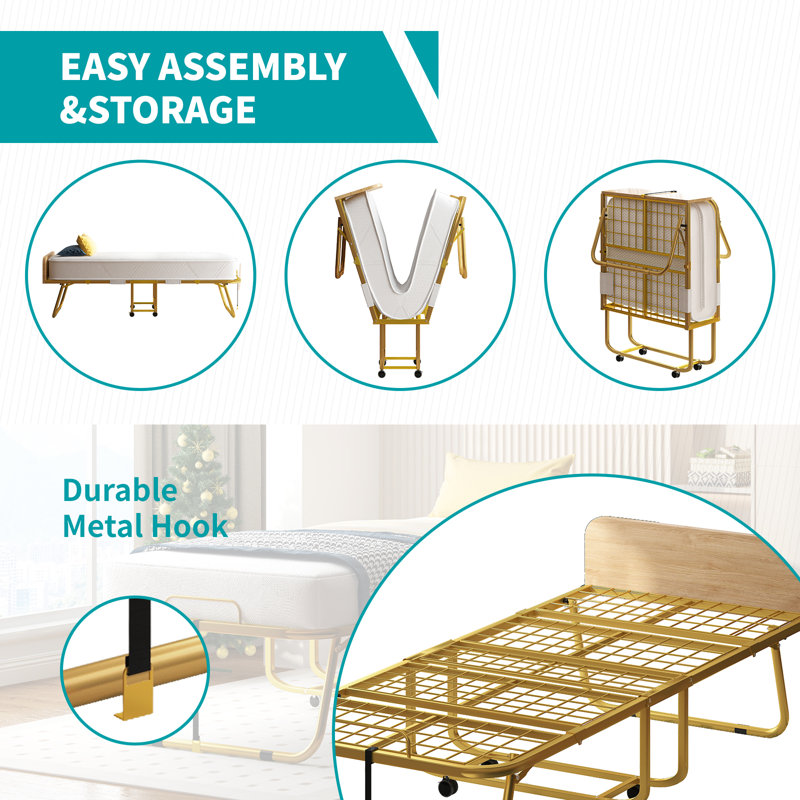 Alwyn Home Folding Bed With Mattress For Adults, 75 ''l X 45''w ...